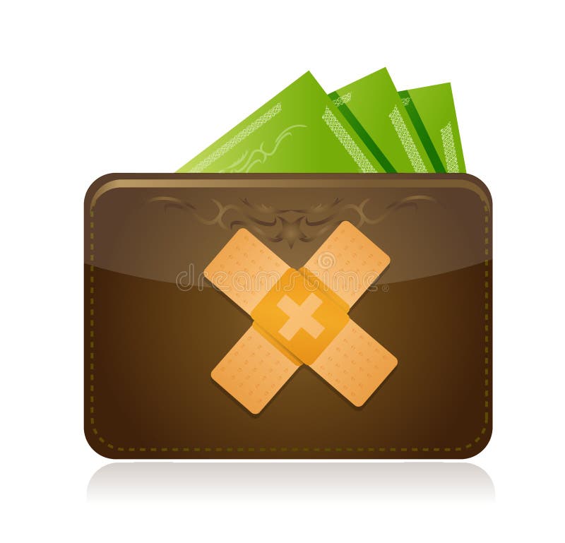 Money Band Aid Fix Solution Concept Stock Illustration - Illustration ...