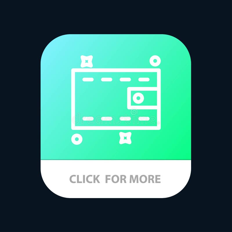 Wallet, Money, Cash Mobile App Button. Android and IOS Line Version ...