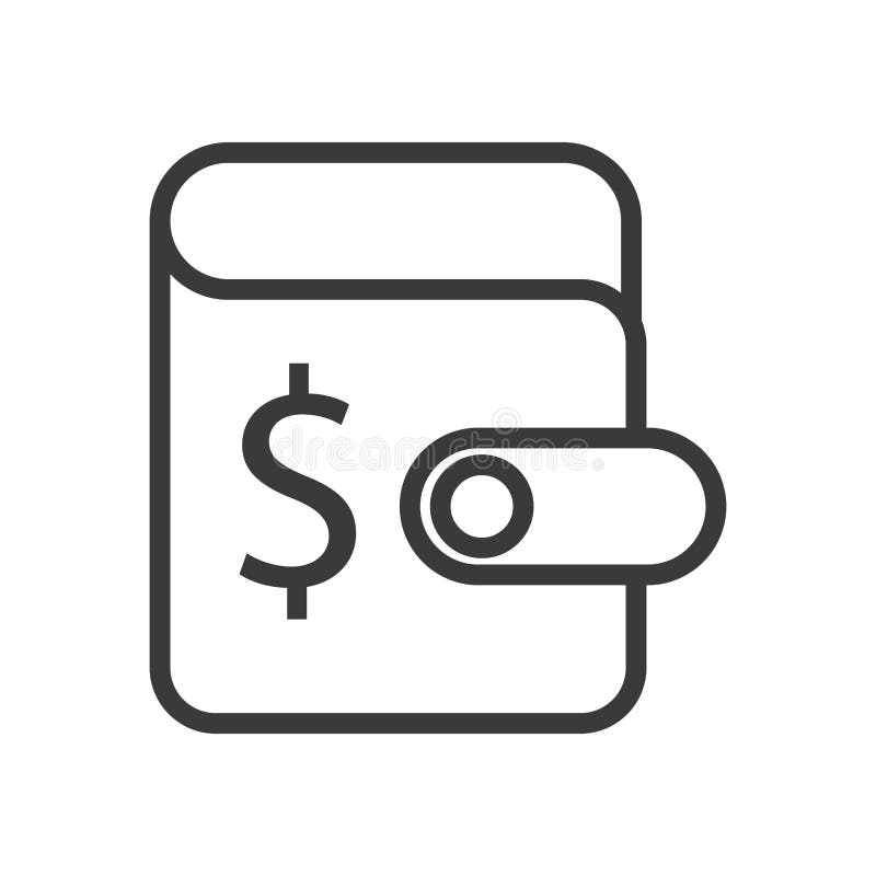 Wallet with Money Dollar Symbol Line Style Stock Vector - Illustration ...