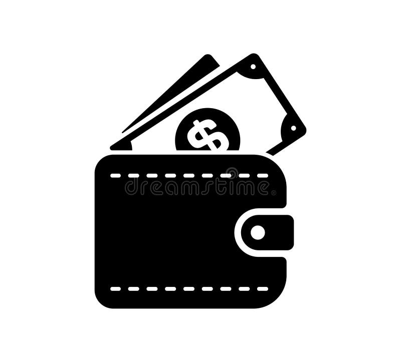 Wallet and Money US Dollar , USD Vector Icon Illustration Stock Vector ...