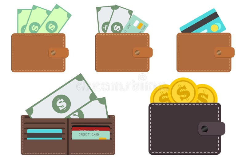 Wallet with Money Vector Design Stock Vector - Illustration of isolated ...