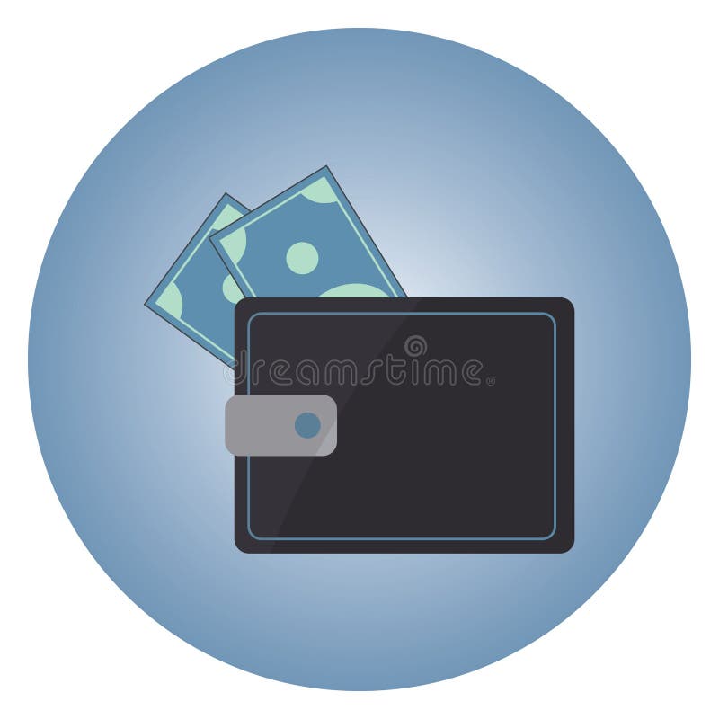 Wallet with Money. Vector Illustration Decorative Design Stock Vector ...