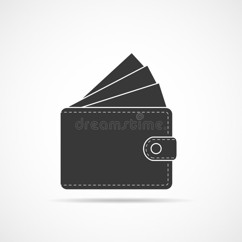 Wallet Icon. Set of Black Icons of Wallets. Wallets Logo Design Stock ...
