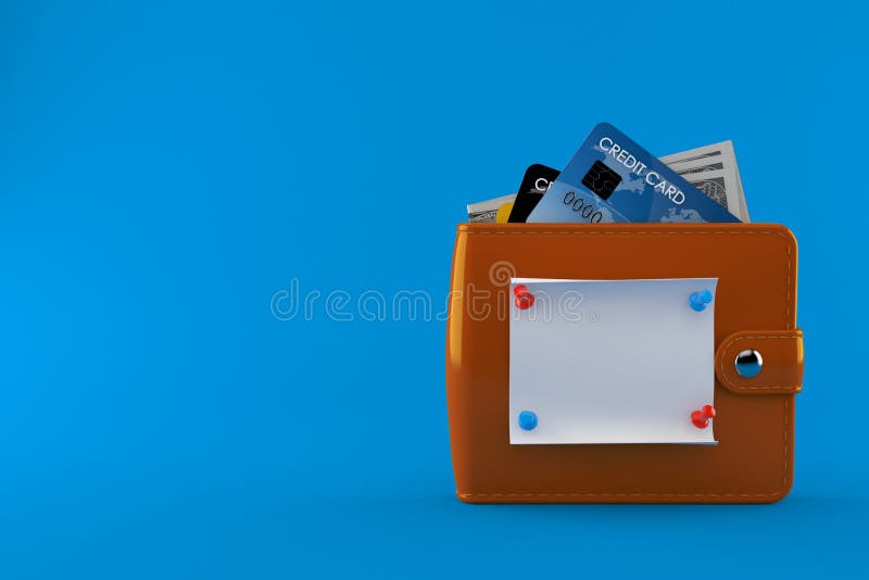 Wallet with note stock illustration. Illustration of credit - 123109529