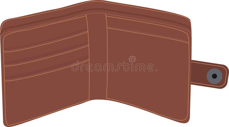 Wallet , Open, Empty, Isolated, Money Icon. Classic Brown Vector. Stock ...