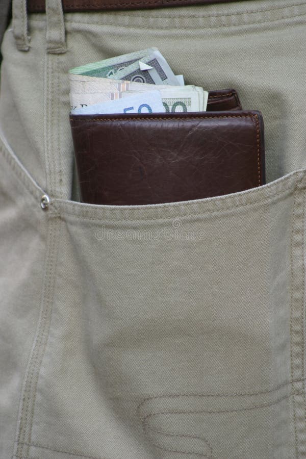 Wallet in Pocket - Close Up Stock Image - Image of black, close: 52107623