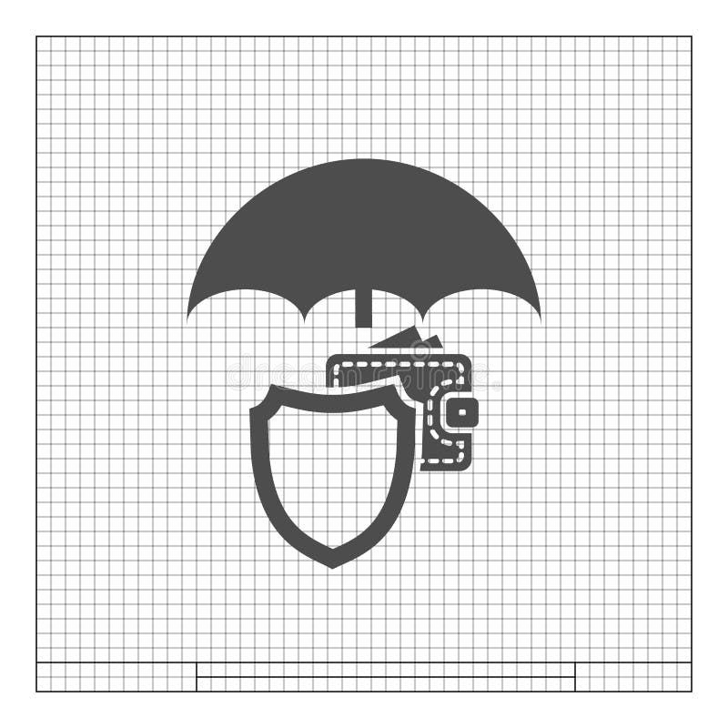 Wallet Protection Icon. Flat Design. Stock Illustration - Illustration ...
