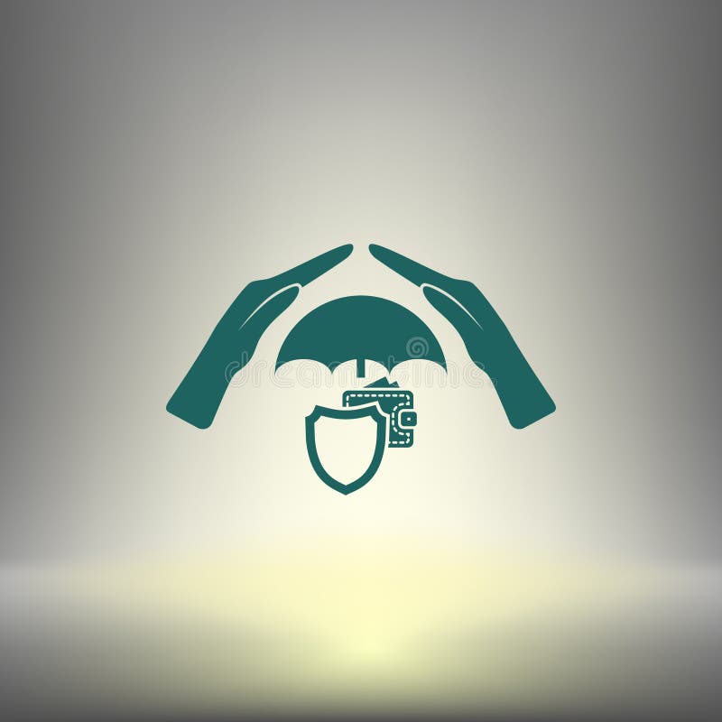 Wallet Protection Icon. Flat Design. Stock Illustration - Illustration ...