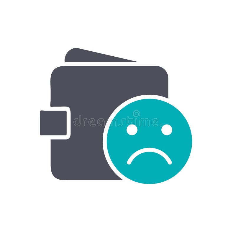 Wallet with Sad Face Colored Icon. Dislike, Negative Feedback Symbol ...