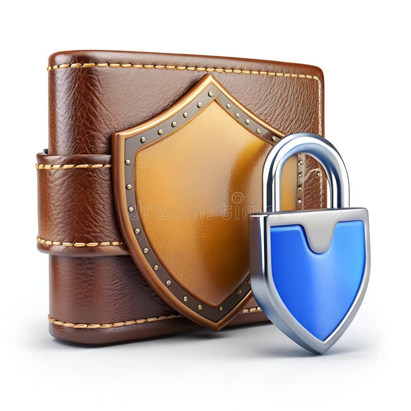 Wallet and Padlock with Password, Money Protection Stock Illustration ...