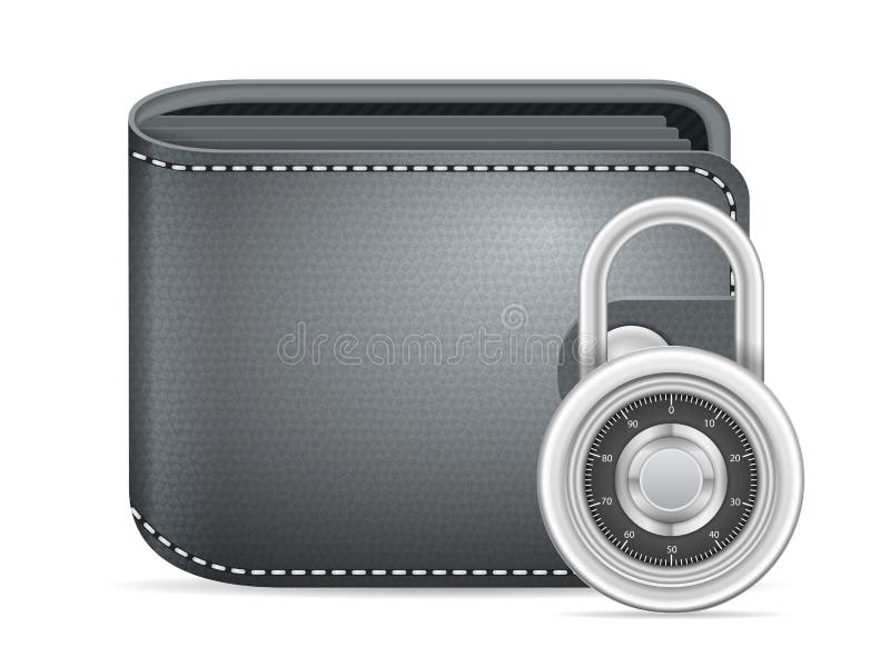 Wallet security stock vector. Illustration of lock, fashion - 227338606