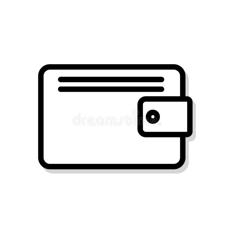 Wallet Shaded Simple Flat Design Vector Drawing Draft Stock Vector ...
