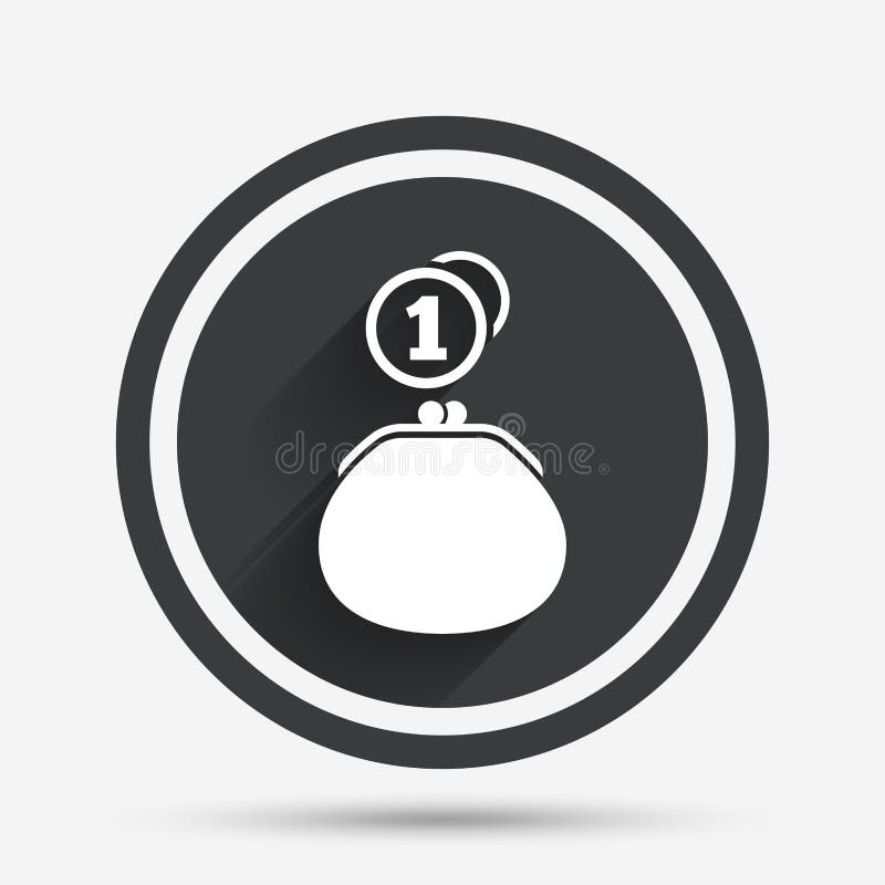 Wallet Sign Icon. Cash Coins Bag Symbol Stock Vector - Illustration of ...