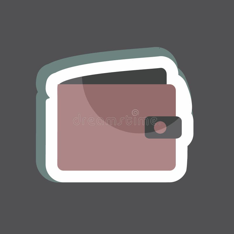 Wallet Sticker in Trendy Isolated on Black Background Stock ...