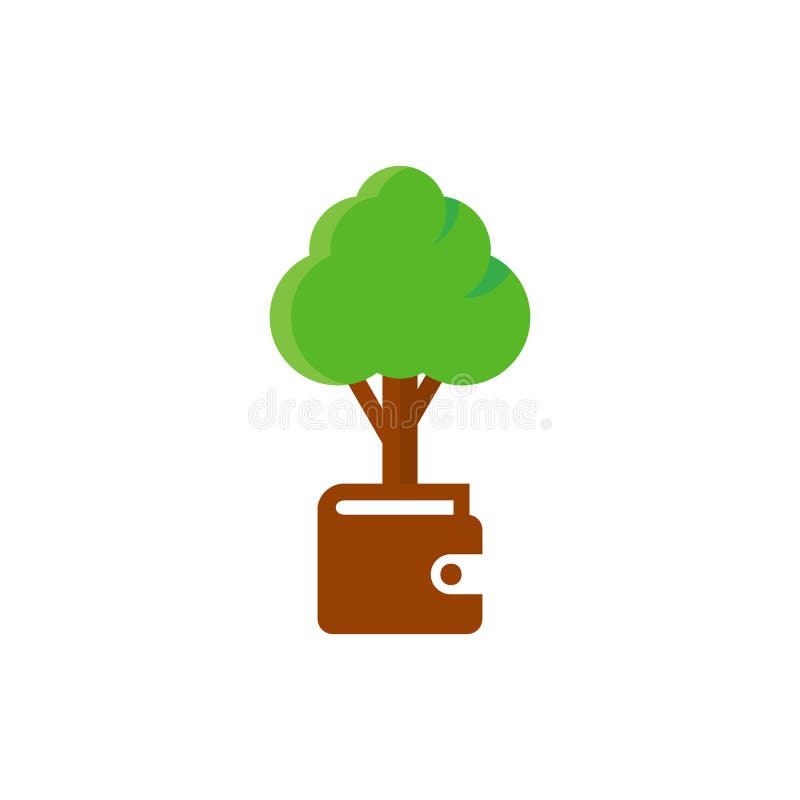Wallet Tree Logo Icon Design Stock Vector - Illustration of design ...