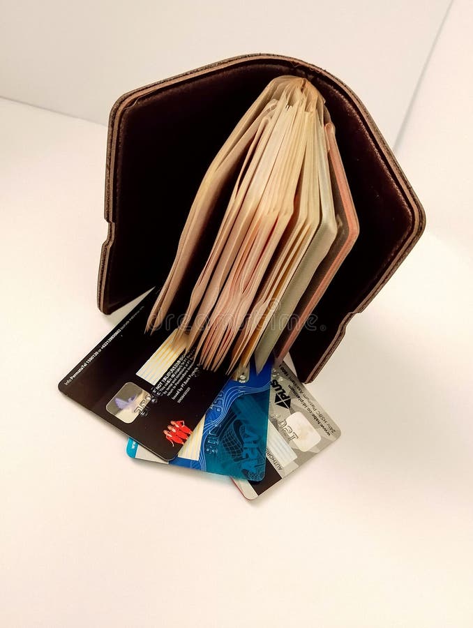 Wallet of Wealth: a Well-Stocked Leather Wallet Stock Photo - Image of ...
