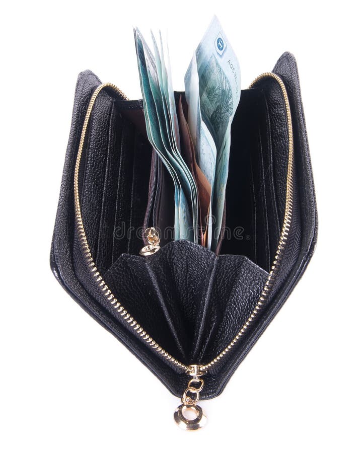 Wallet. Woman Wallet with Money on a Background Stock Image - Image of ...