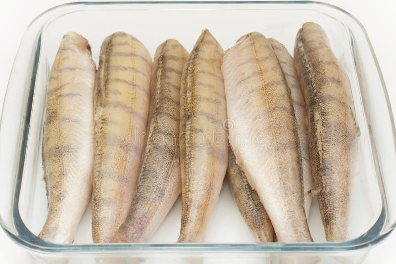 Walleye Fish Raw Peeled Headless Stock Photo - Image of prey, perch ...