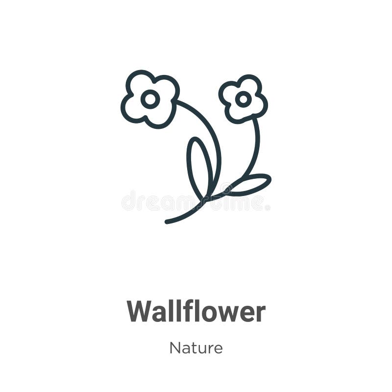 Wallflower Outline Vector Icon. Thin Line Black Wallflower Icon, Flat ...