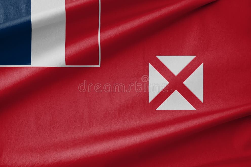 Wallis and Futuna National Flag Waving in the Wind Stock Photo - Image ...