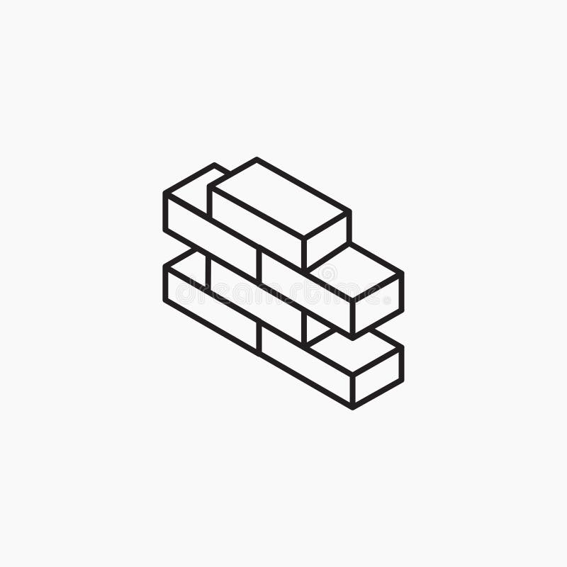 Wall Icon Set. Brick and Concrete Wall Vector Symbol. Fire Wall Line ...