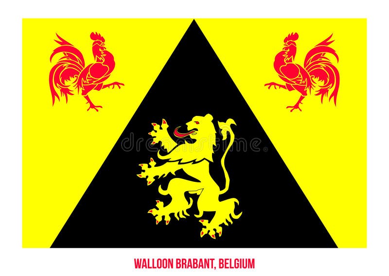 Walloon Brabant Flag Waving Vector Illustration on White Background ...