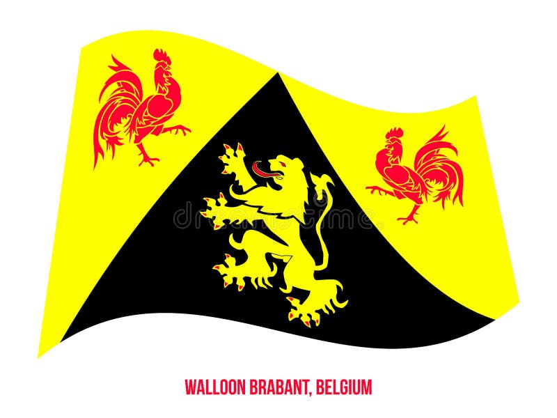 Walloon Brabant Flag Waving Vector Illustration on White Background ...