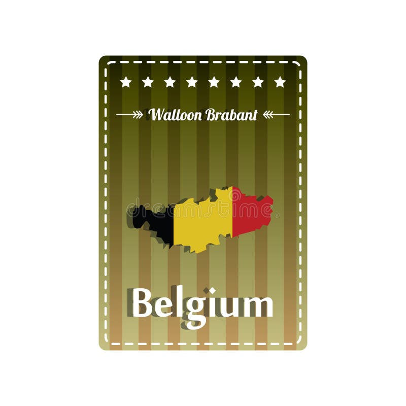 Walloon Brabant Map Label. Vector Illustration Decorative Design Stock ...
