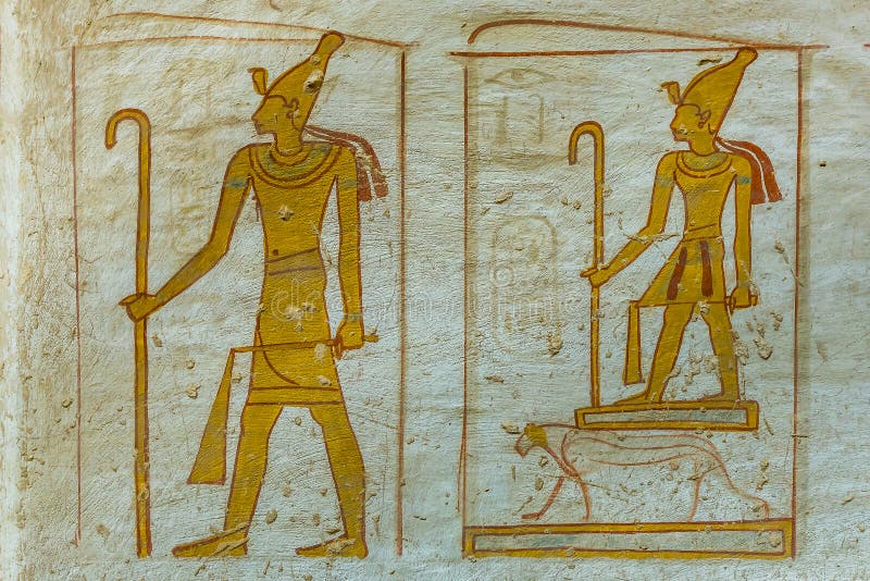 Wallpainting De Dios Egipcio Osiris Foto de archivo - Imagen de cultura ...