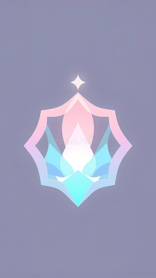 Pastel Anime Style Mystical Logo with Geometric Shapes and Light Aura ...