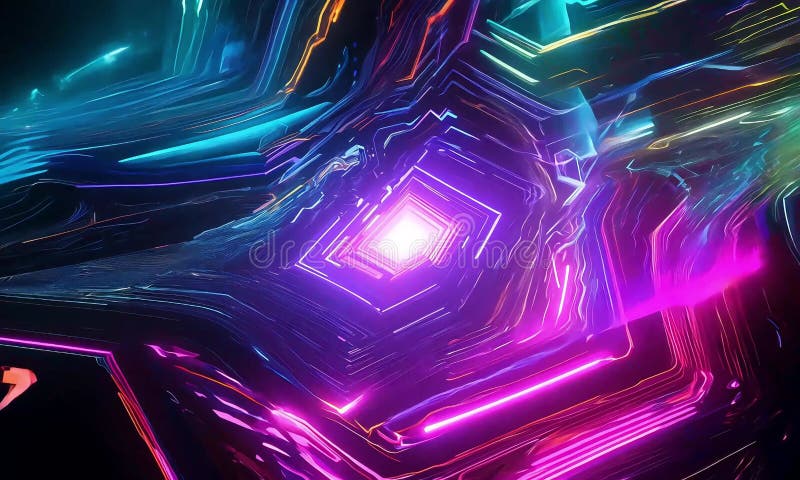 Wallpaper Abstract Neon Effect Animated Background Stock Footage ...