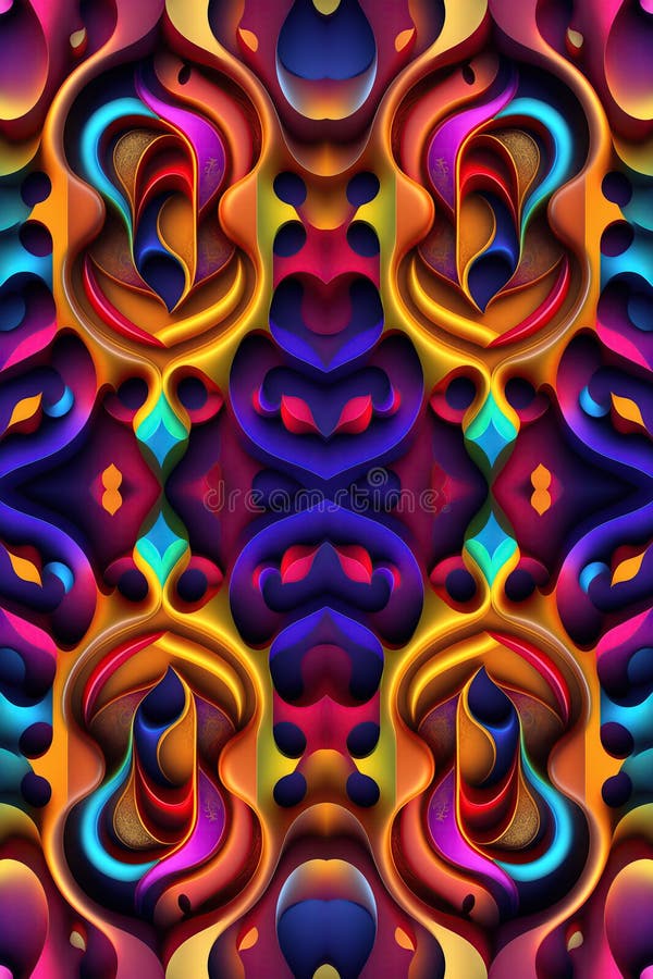 Pattern of Abstract Plastic Shapes Design Colorful for Mirror Pattern ...