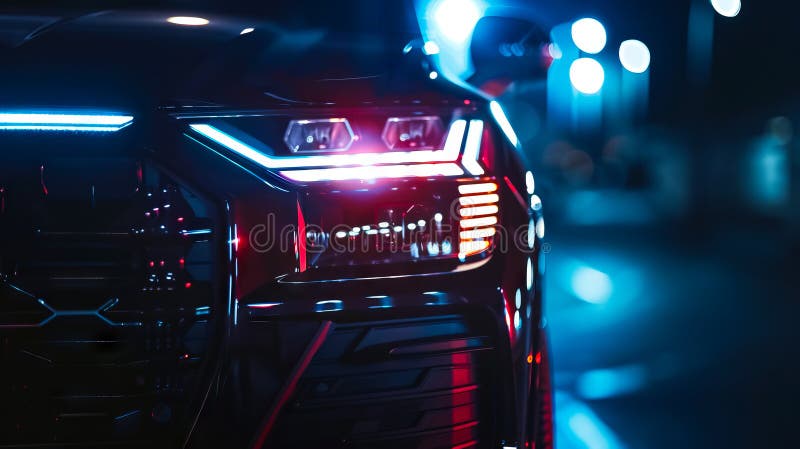 Wallpaper Auto Lights, Neon Glow Stock Photo - Image of outdoor, dark ...