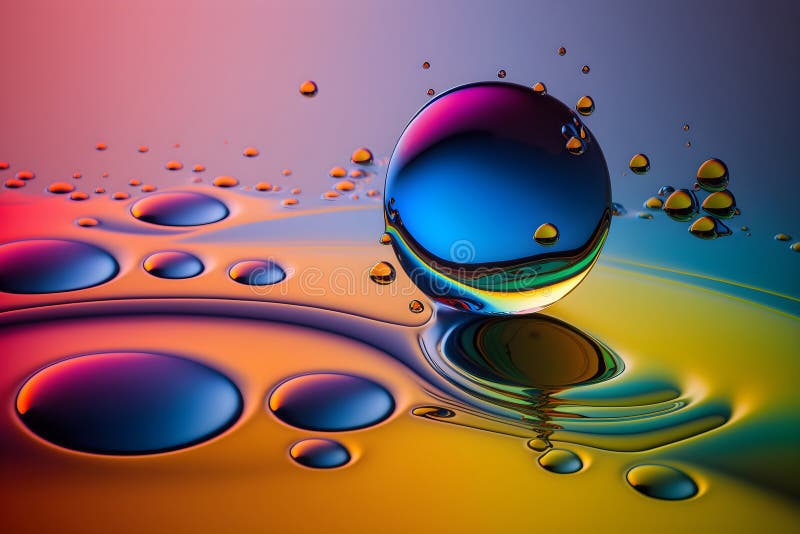 Wallpaper Background with Falling Drop in the Rainbow-colored ...