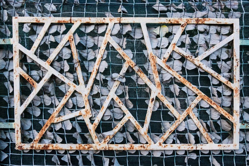 White Pain and Rust on Metal Structure of a Wall Stock Photo - Image of ...