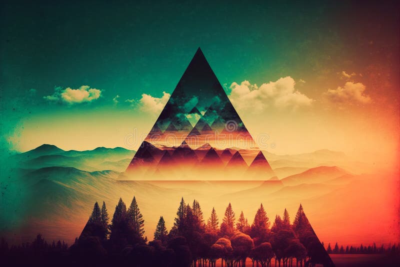 Wallpaper with a Beautiful Landscape in the Style of the 80s Synthwave ...