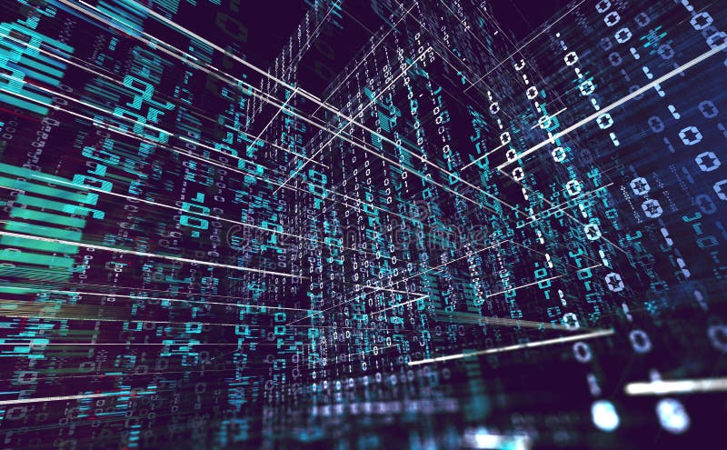 Abstract Background of Technology, Science and Cloud Computer.3d Illustration Stock Illustration ...