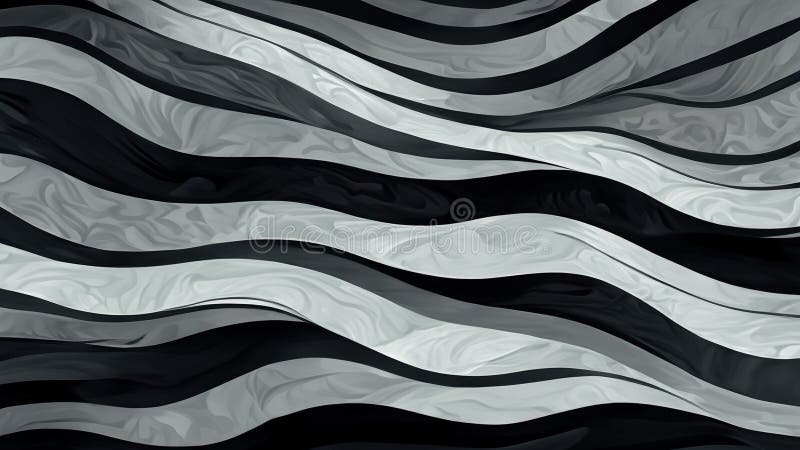 Wallpaper in Black, White and Shades of Gray with a Wavy Pattern of Sea ...