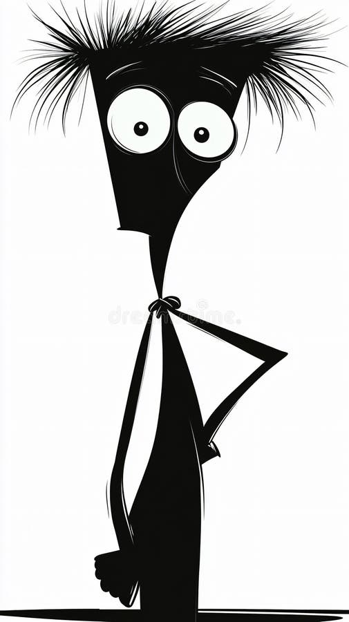 2d Sketch of Scared Boy Character As a Monster Stock Illustration ...