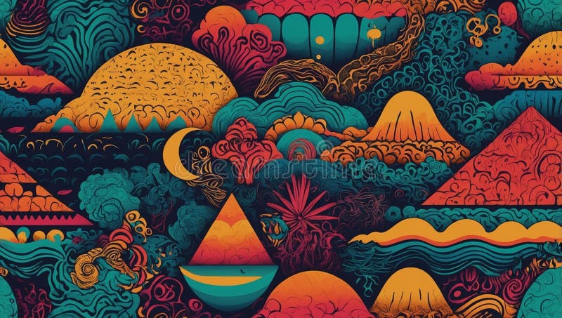 Wallpaper with Chaotic Patterns. Stock Illustration - Illustration of ...