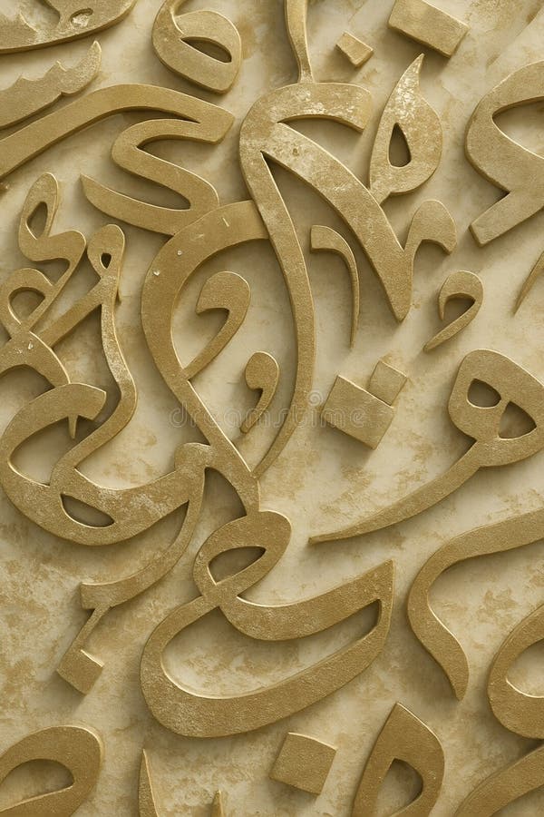 Wallpaper Classic Arabic Calligraphy Gold Relief Texture Stock Image ...