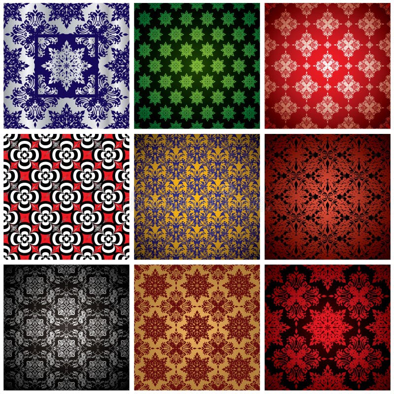 Wallpaper collection stock vector. Illustration of ornate - 12872190