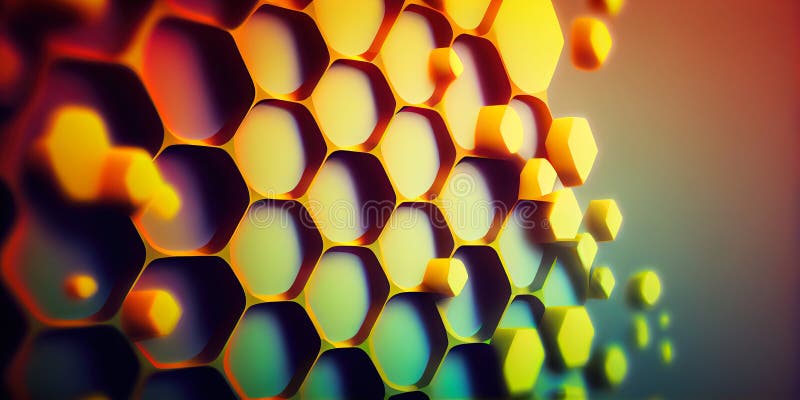 A Colorful Honeycomb Wallpaper with a Rainbow Background Stock Photo ...