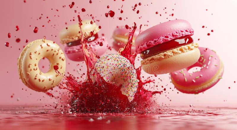 Wallpaper with Colored Sweets on Abstract Background, Candy with ...