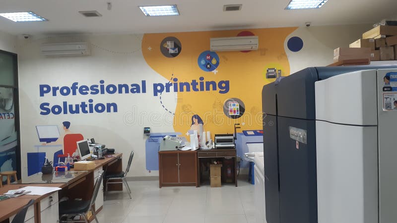 Wallpaper Custom Printing Wallbanner Wall Editorial Stock Photo - Image ...