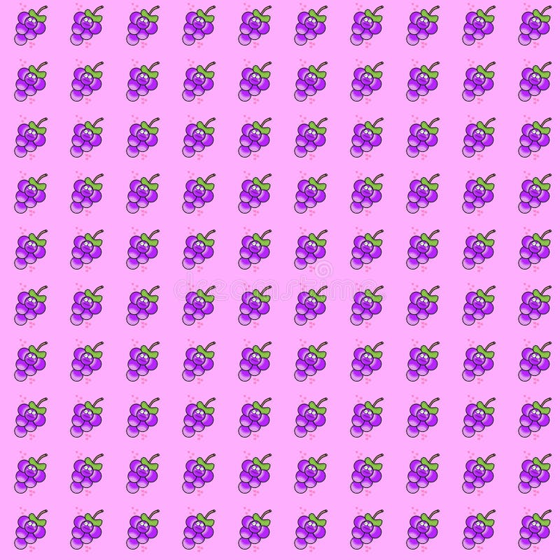Wallpaper with a Cute Cartoon Grapes Pattern Stock Illustration ...