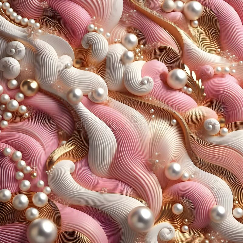 Wallpaper 3d Classic Abstract Waves Pearls Ai Generator Stock Image - Image of generator ...