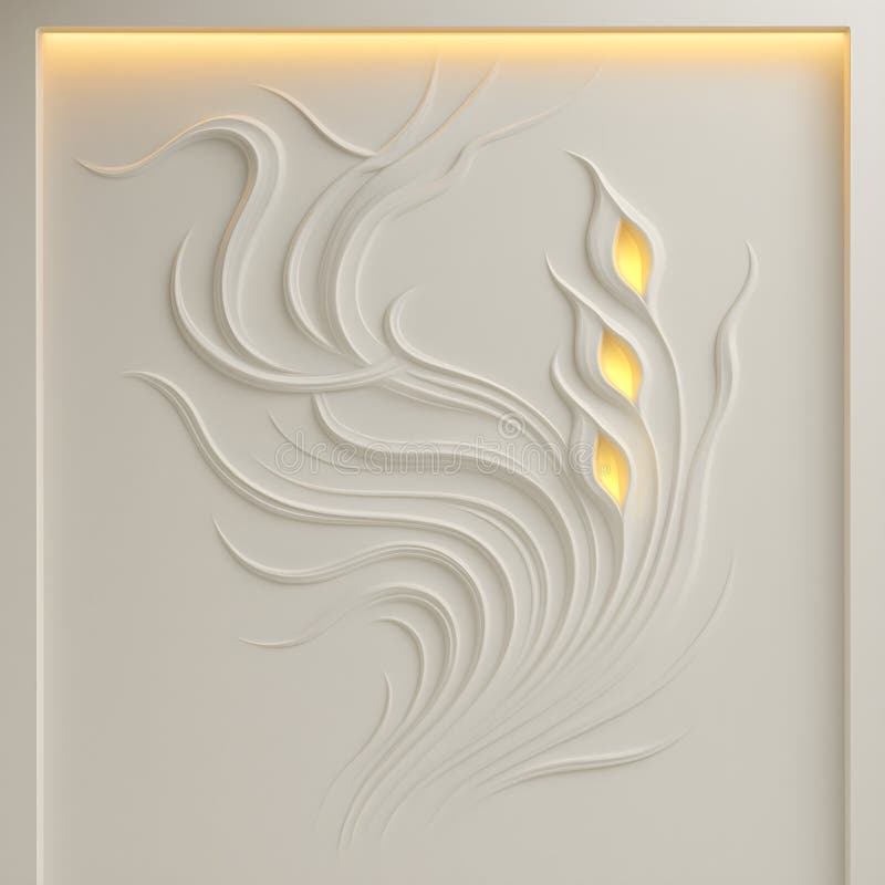 Wallpaper 3d Gypsum Board and Lights Stock Illustration - Illustration ...