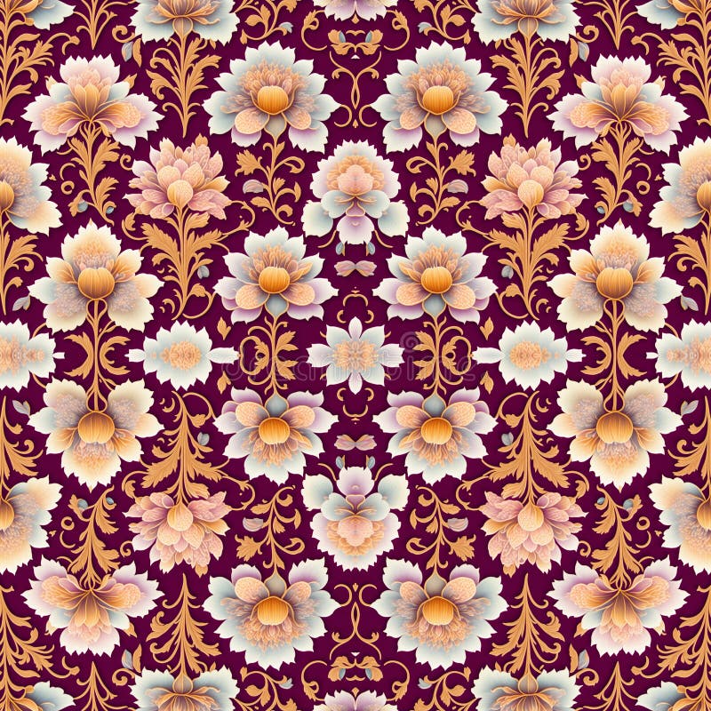 Pattern Mirror of Daisy Flowers and Leaves Abstract. Pattern Mirrored ...