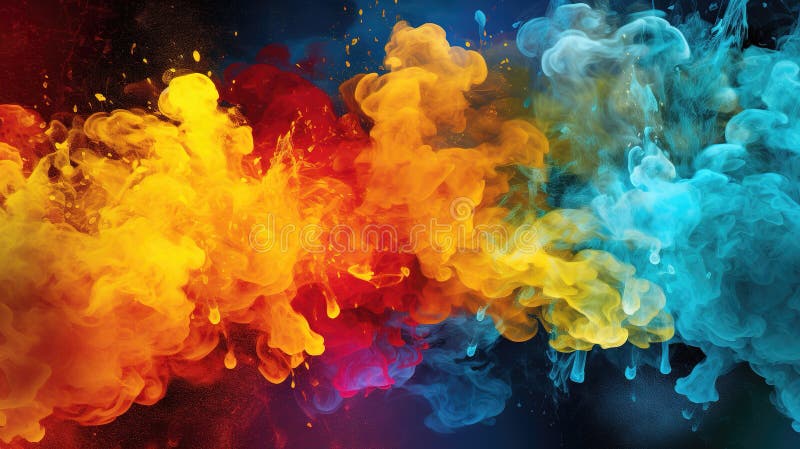 Wallpaper Design of Colors Under Water, Powder Style, Ai Generated ...